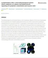 Lymphangion-chip: a microphysiological system which supports co-culture ...