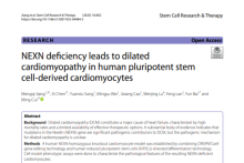 NEXN deficiency leads to dilated cardiomyopathy in human pluripotent ...