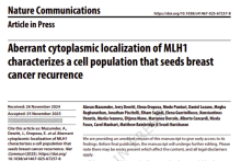 Aberrant cytoplasmic localization of MLH1 characterizes a cell ...